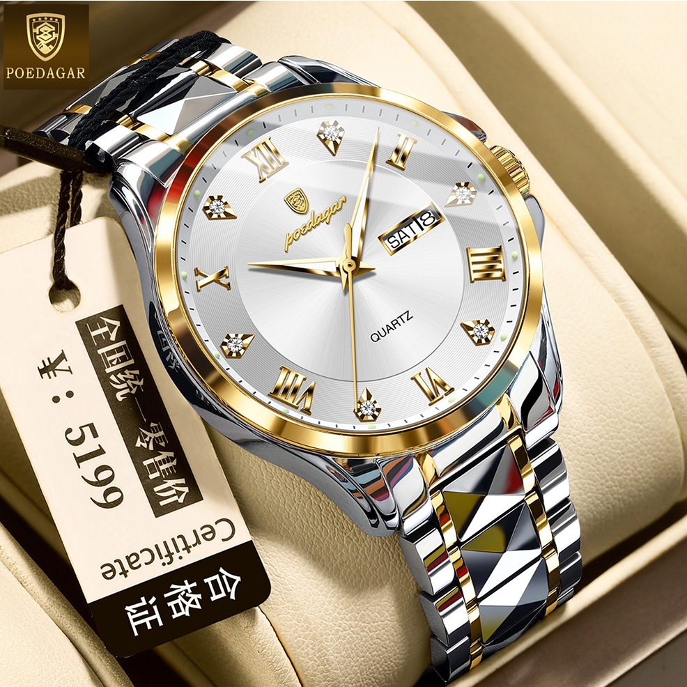 Swiss certification POEDAGAR watch for men original branded waterproof ...