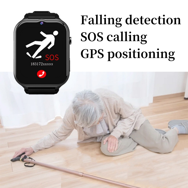 Elderly Smart Watch For Seniors Fall Detection Smartwatch 4G Sim Card ...