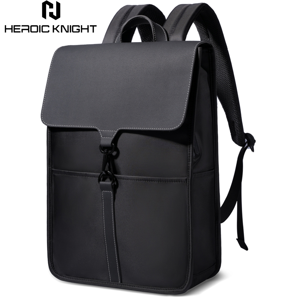 HEROIC KNIGHT Waterproof Backpack With USB Port - Dark Grey/Black (15.6 ...
