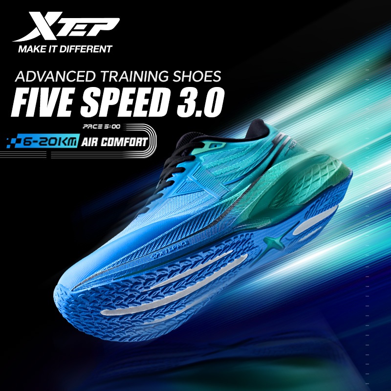 【XTEP】Five Speed 3.0丨Kasut lari Pace 5 Speed training running shoes 270 ...
