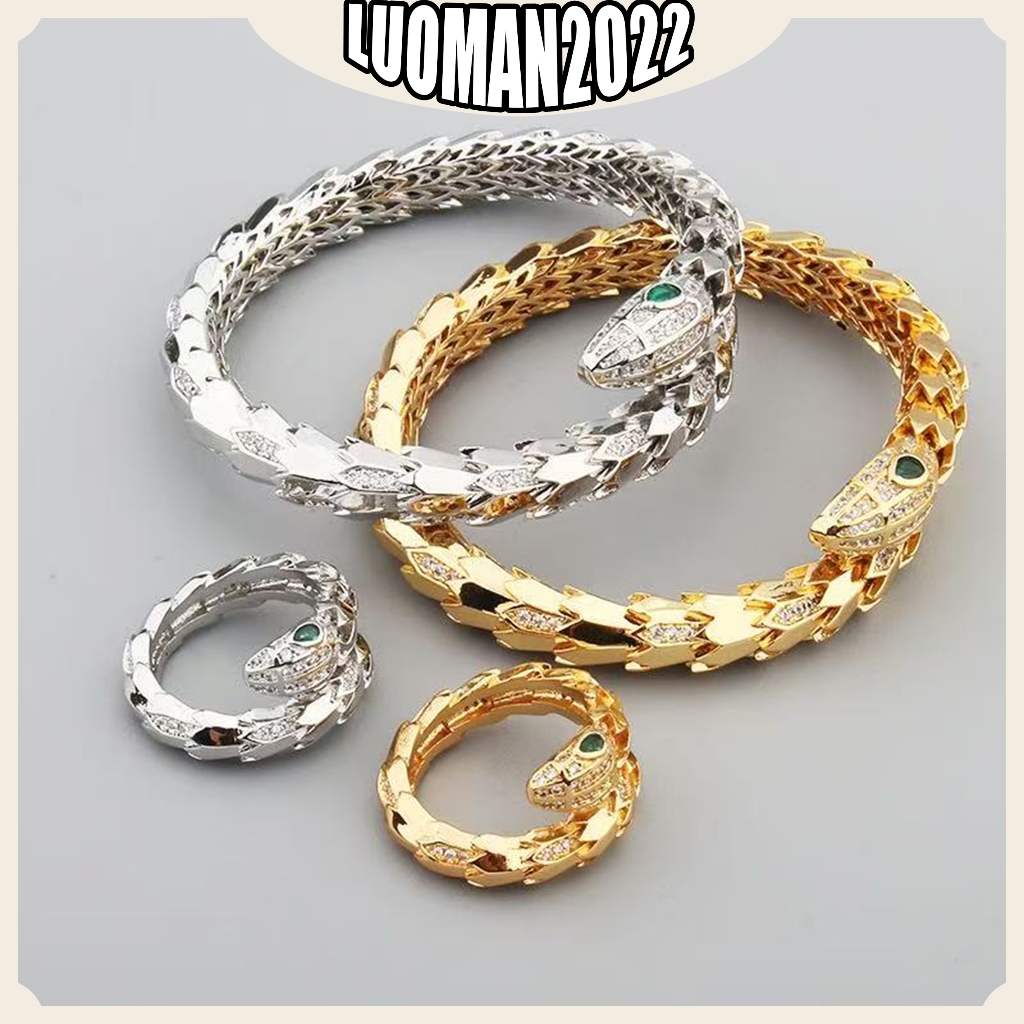 Diamond-encrusted spring snake scale snake bone bracelet | Shopee Malaysia