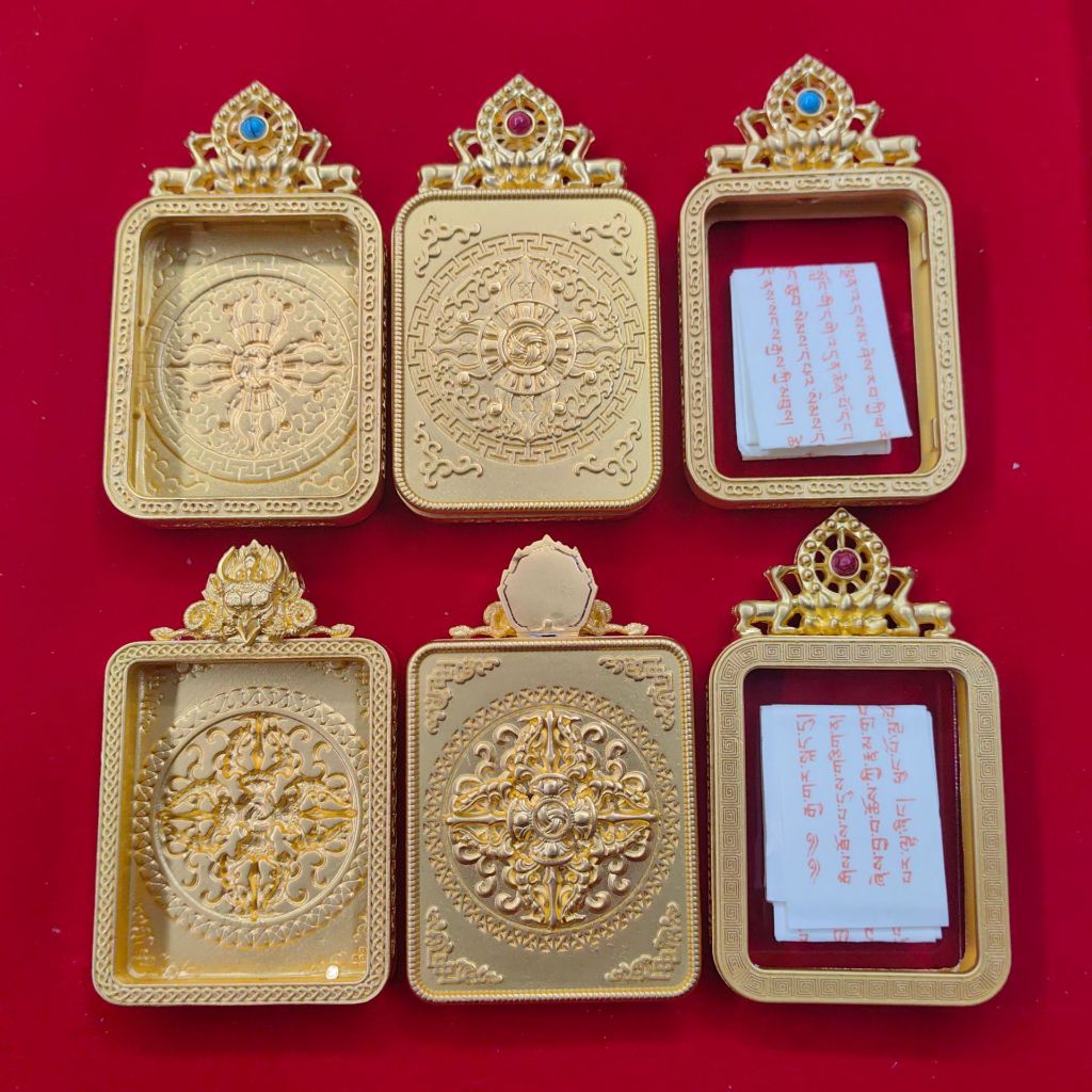Gawu box photo waterproof necklace golden auspicious cloud border ...