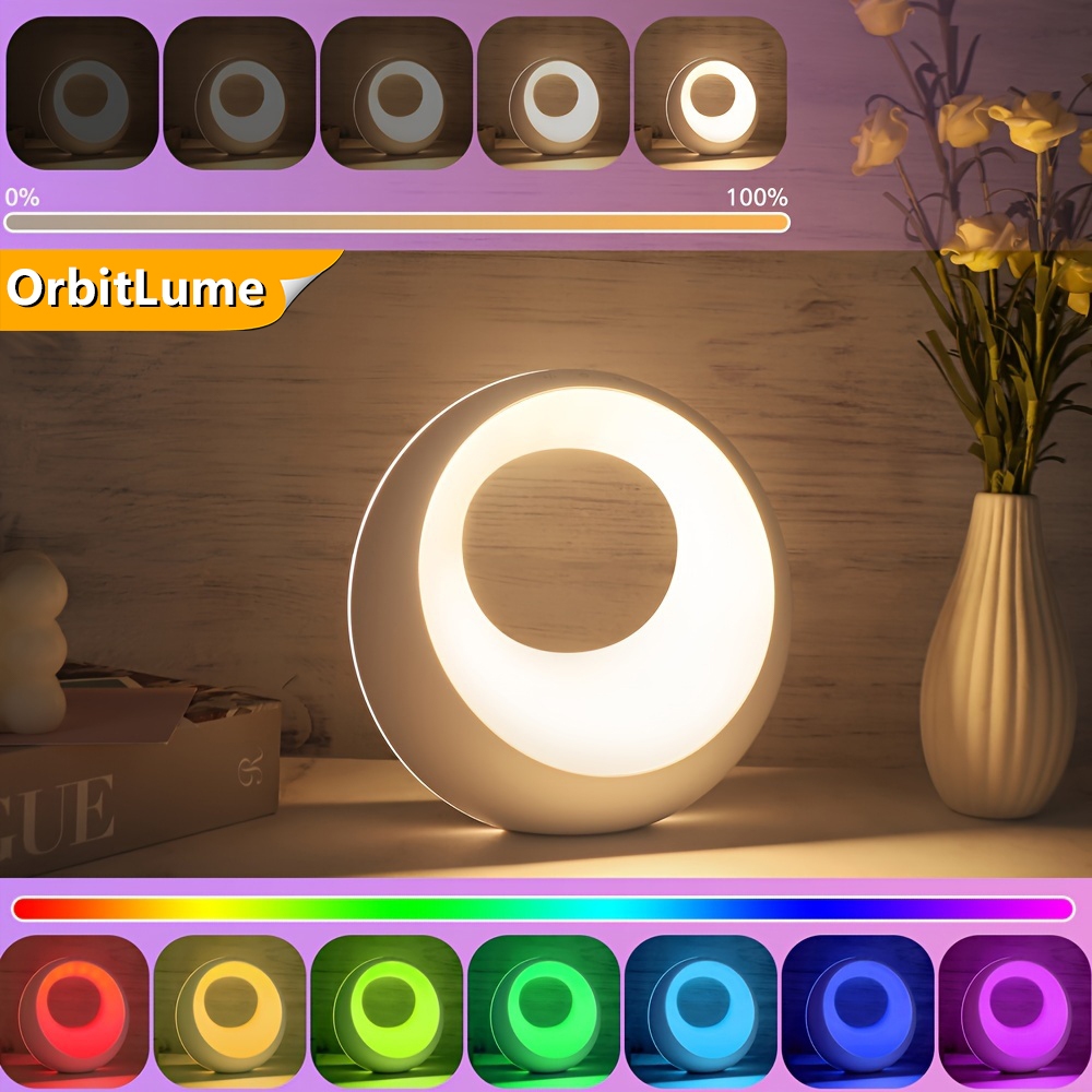 Atmosphere Light Bed Lamp RGB iridescent touch timed bedside night ...