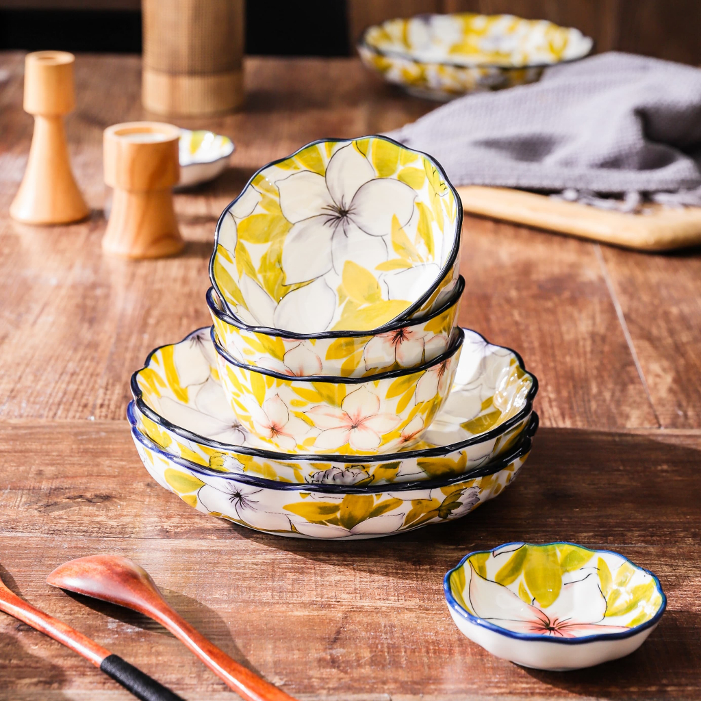 Peralatan makan keramik,mangkuk bunga magnolia,mangkuk nasi,piring ...