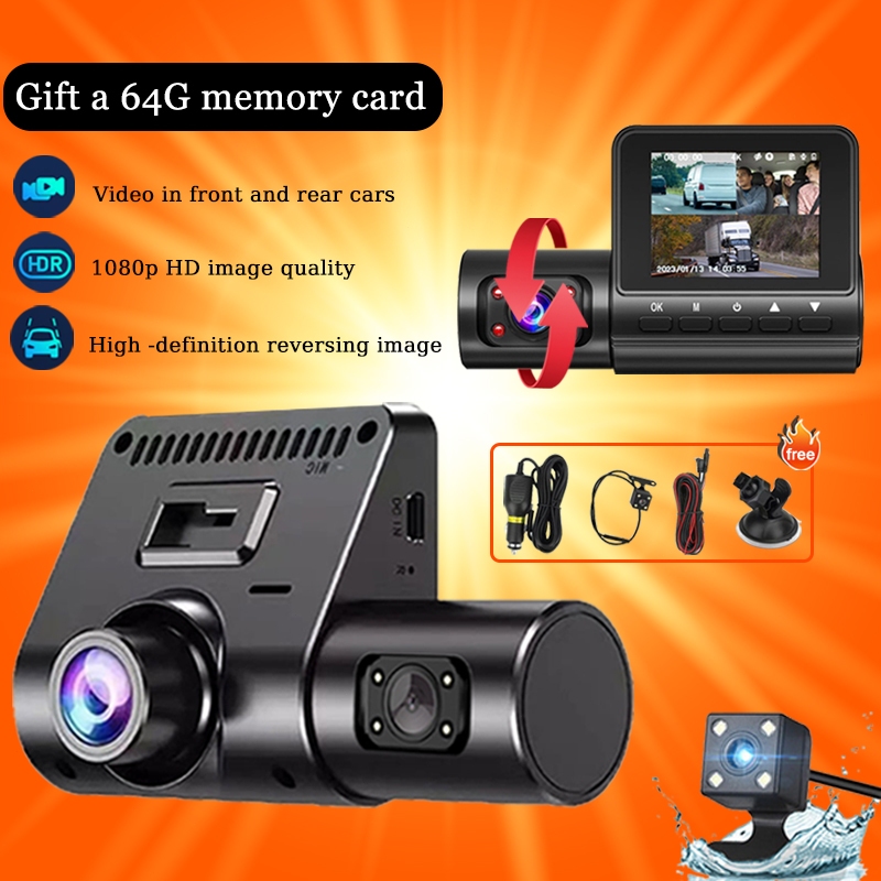 [3-in-1] Dash Cam 1080P Full HD+ HDR 24H Parking Surveillance Car ...