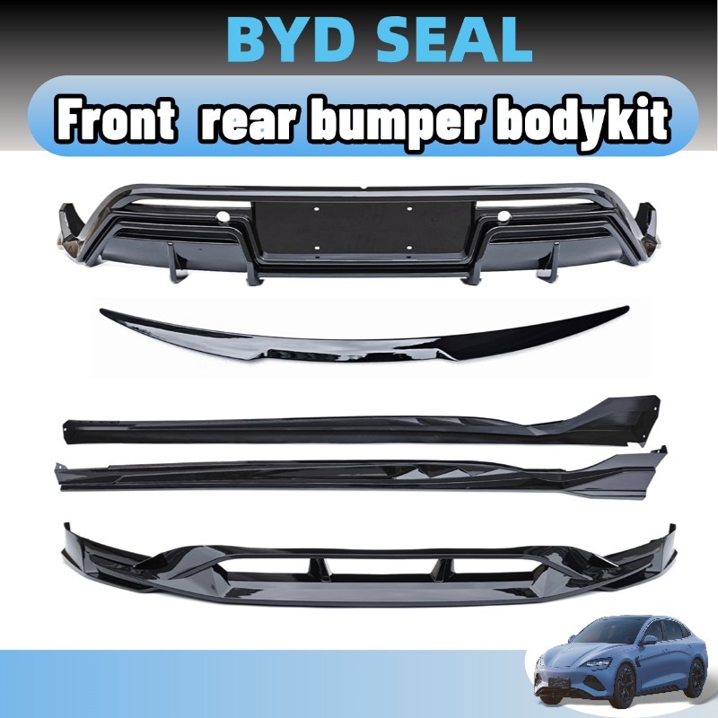 For byd seal bumper bodykit Front Lip Skirt Bumpe Diffuser Glossy Black ...