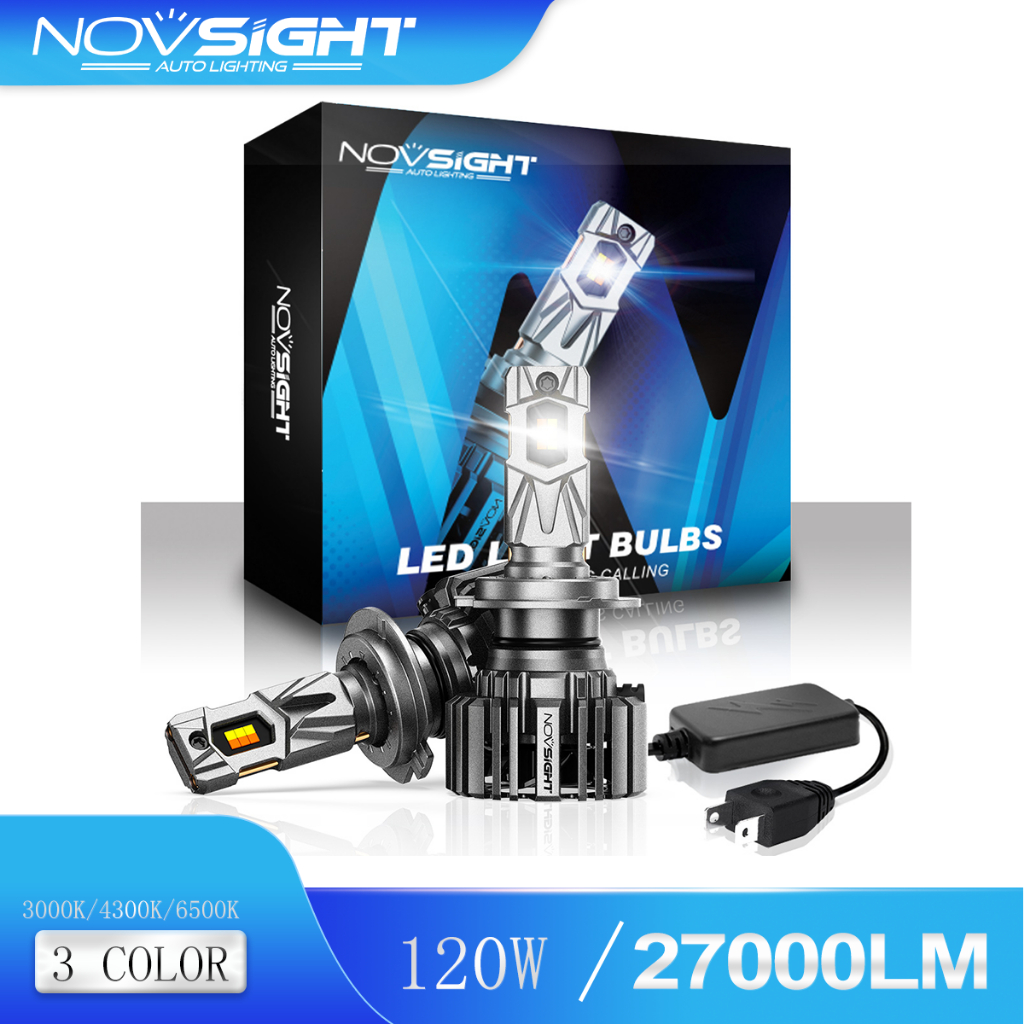 Novsight N73T Switchable three color car H7 LED headlight 3000K 4300K ...