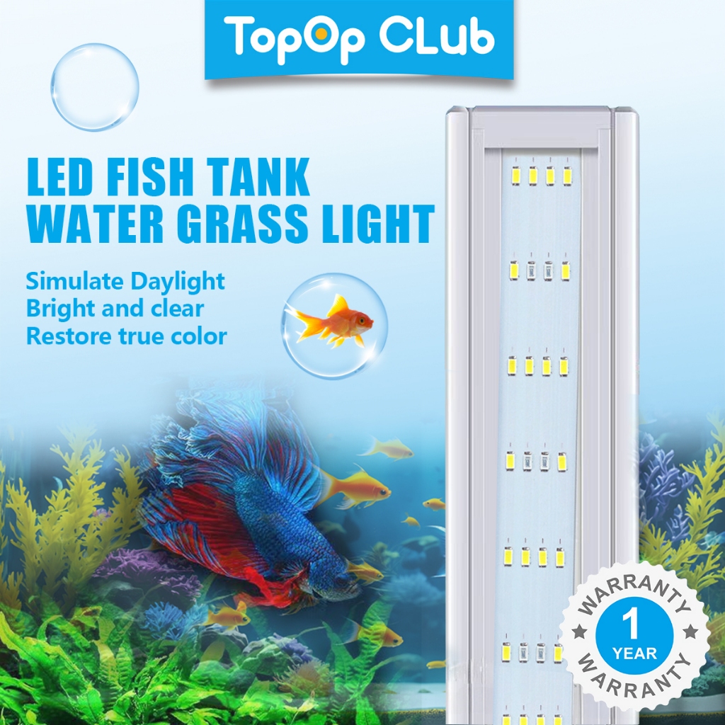 TOPOP Ultra-thin Aquarium Light Blue&White, Tri-color Light, Aquatic ...