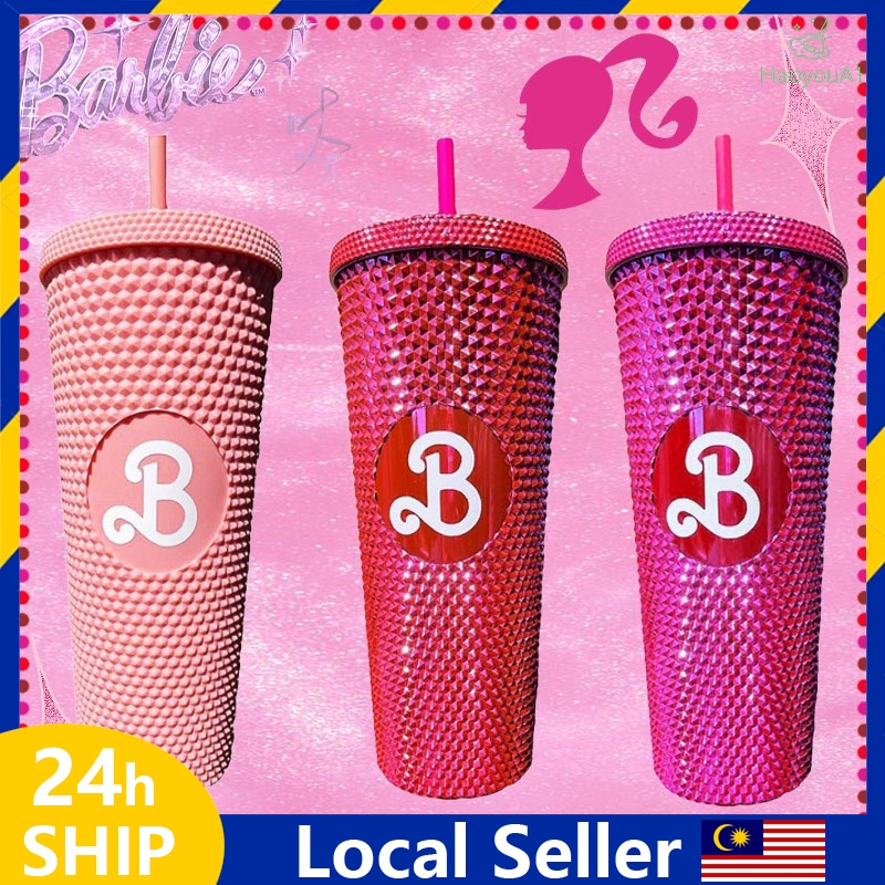 H&Y 700ml Barbie Cup Bling Cold Cup Acrylic Pink Tumbler Barbies Movie ...