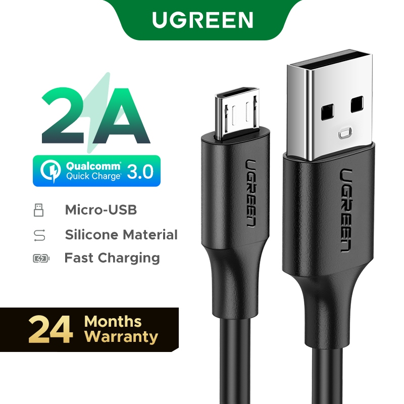 UGREEN 1M 2A Micro USB Charging Cable for Android Phones(White/Black ...