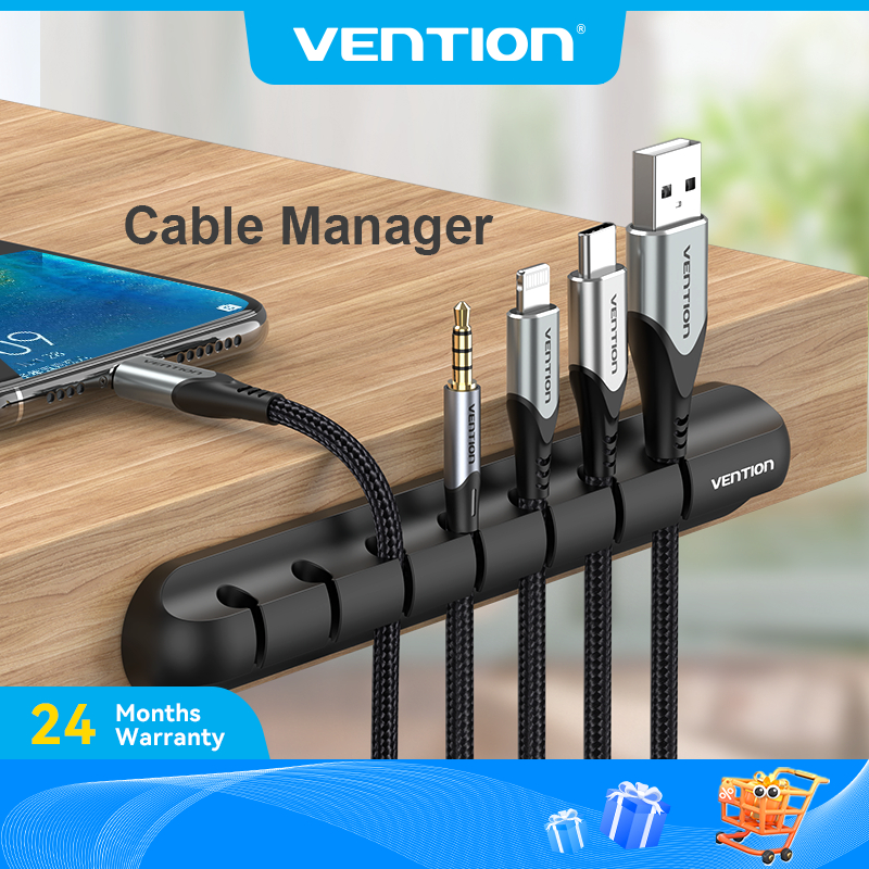 Vention 7 Ports Desktop Cable Management Box - ABS Plastic Cord ...