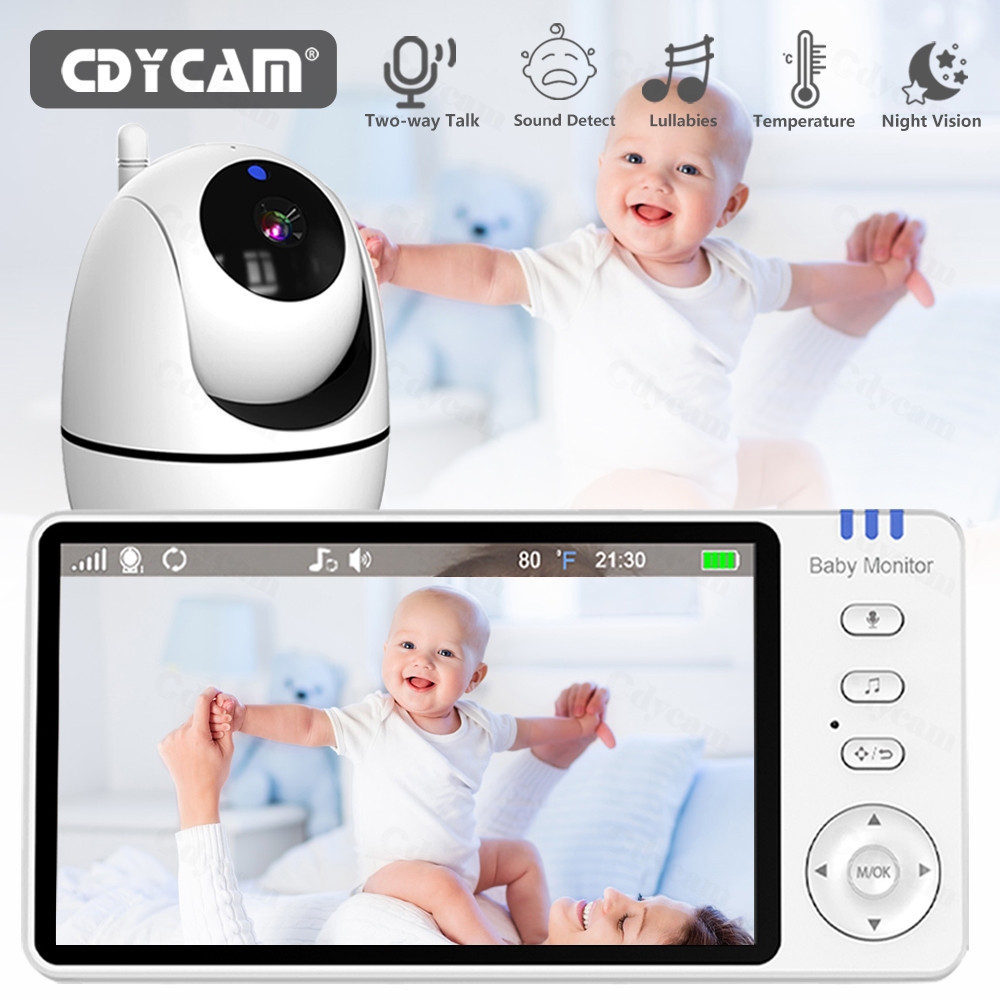 5.0 inch Wireless Video Color Baby Monitor High Resolution Baby Nanny ...