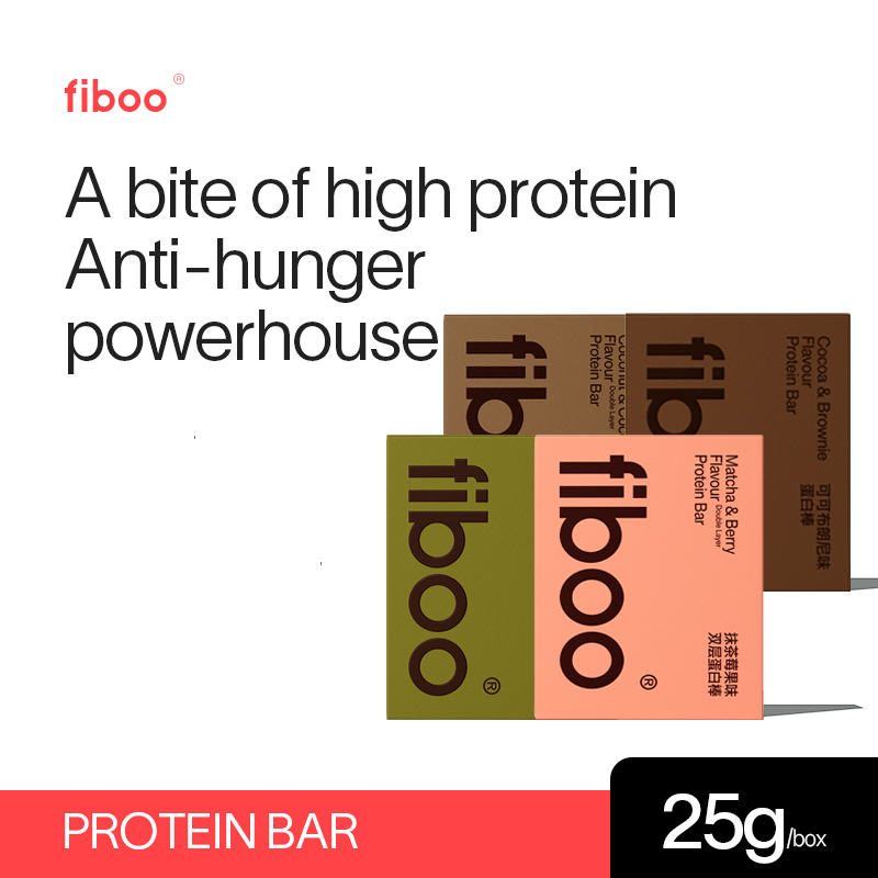 [Buy 3 Free 1] Fiboo Protein Bar No Sugar Whey Protein Meal Replacement ...