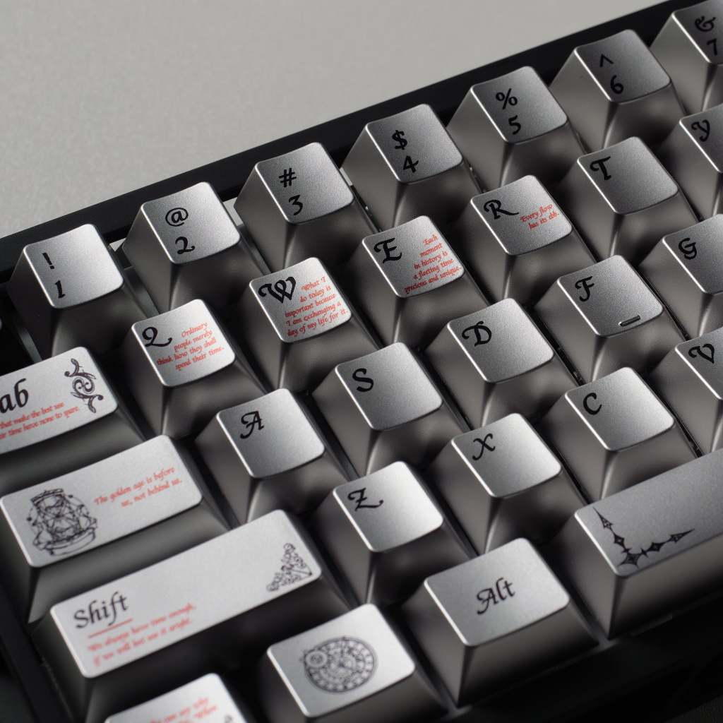 Womier Timeless 112 Keys Cherry Profile Metallic Coating Keycaps Set ...