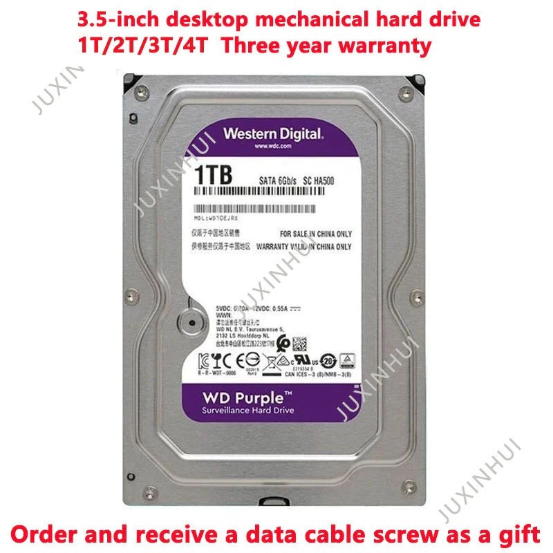 1T/2T/3T/4T WD Mechanical Hard Disk Desktop Computer Monitoring Hard ...