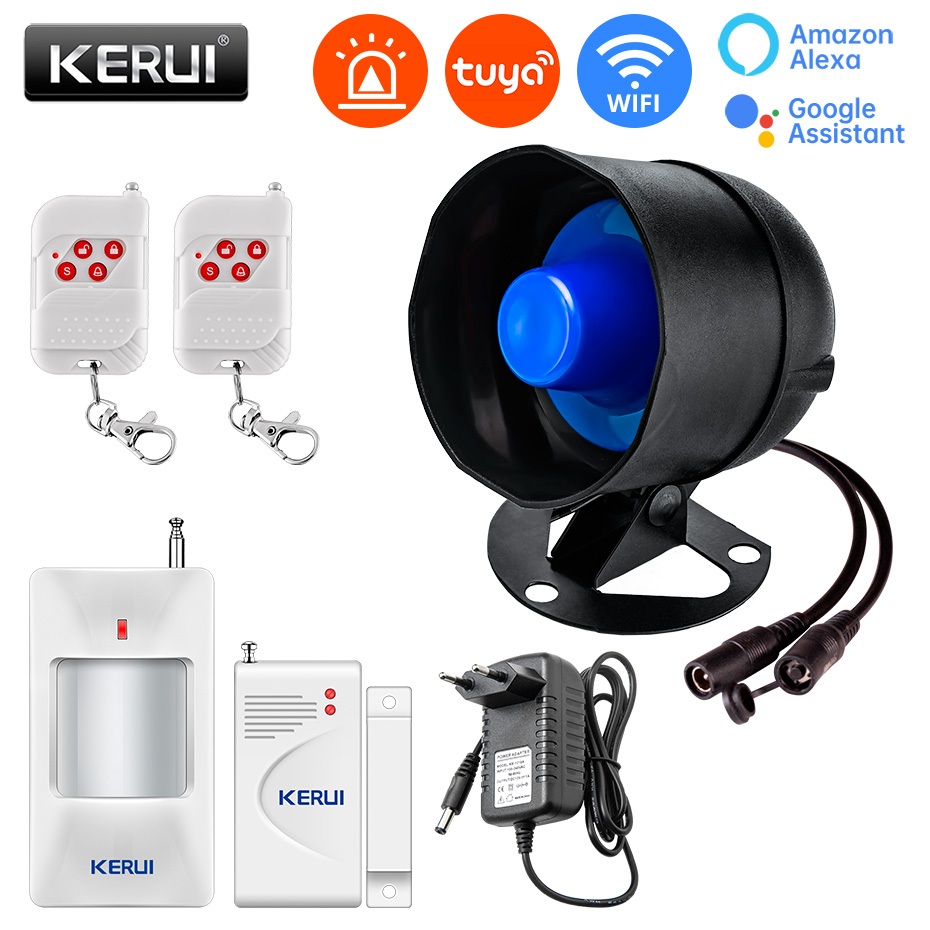 KERUI 120db Loud Sound Alarm System Siren Tuya Smart WIFI Wireless ...