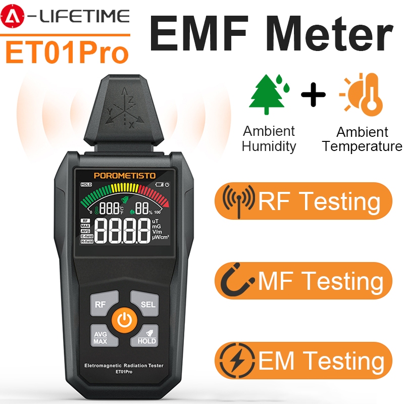 ET01Pro EMF Meter Magnetic Field Detector 5 In1 Electromagnetic ...