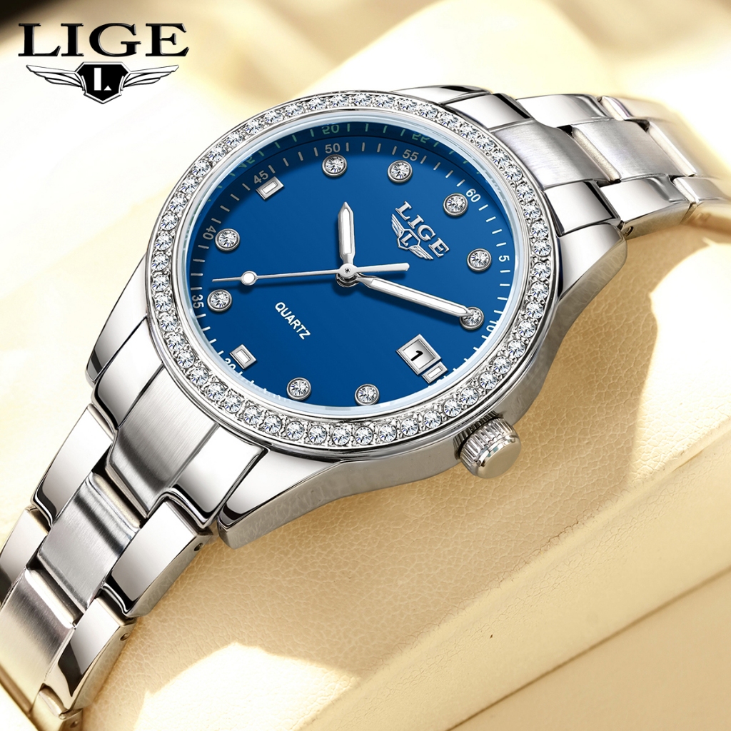 LIGE Watch for Men Original Stainless steel Quartz Luminous Wristwatch ...