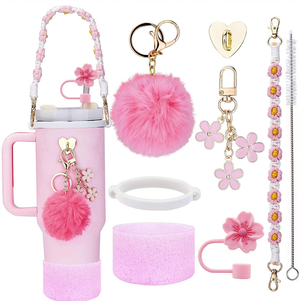 Stanley Cup Accessories Set- Water Bottle Handle Strap Siliocne Stanley ...