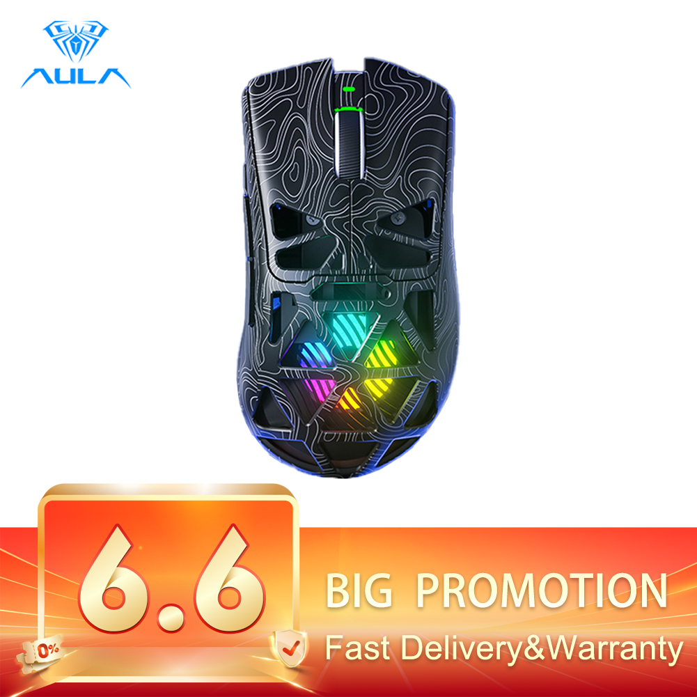 AULA SC620 Wireless Mouse Hollow Out Lightweight Design Tri-Mode 12000 ...