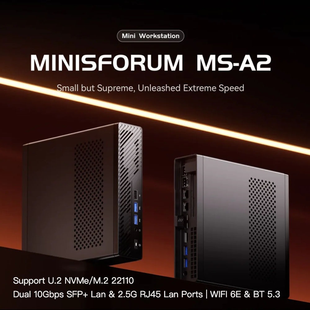 Minisforum MS-A2 Mini PC R9 7945HX/9955HX Dual 10G SFP+ Dual 2.5G Lan U ...