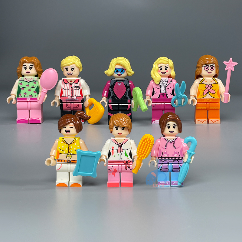 8 Pink Girl Series Character Building Blocks Set,Mini Dolls Set for ...