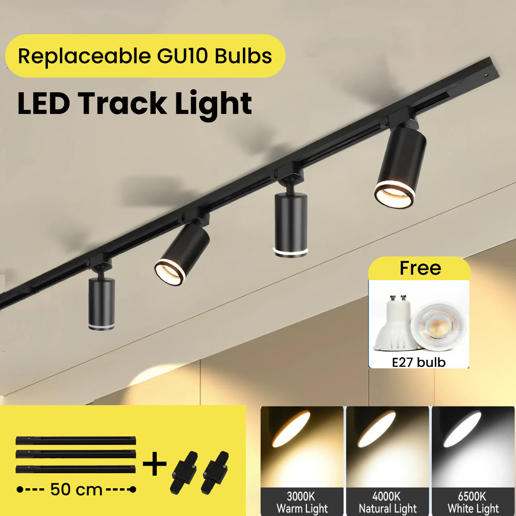 LED Track Light GU10 Bulb Spotlight Track Lamp Ceiling Light Spotlight ...