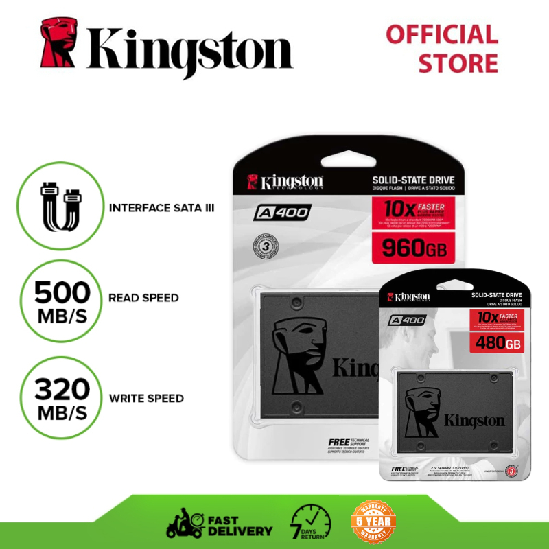 Kingston A400 960GB/480GB 2.5" SATA 3 SSD Solid State Drive (SA400S37/480G/960GB) 5 Years ...
