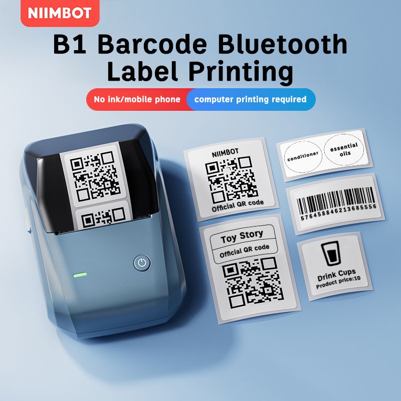 NIIMBOT B1 Label Printer, Portable Handheld Thermal Printer for Barcode ...