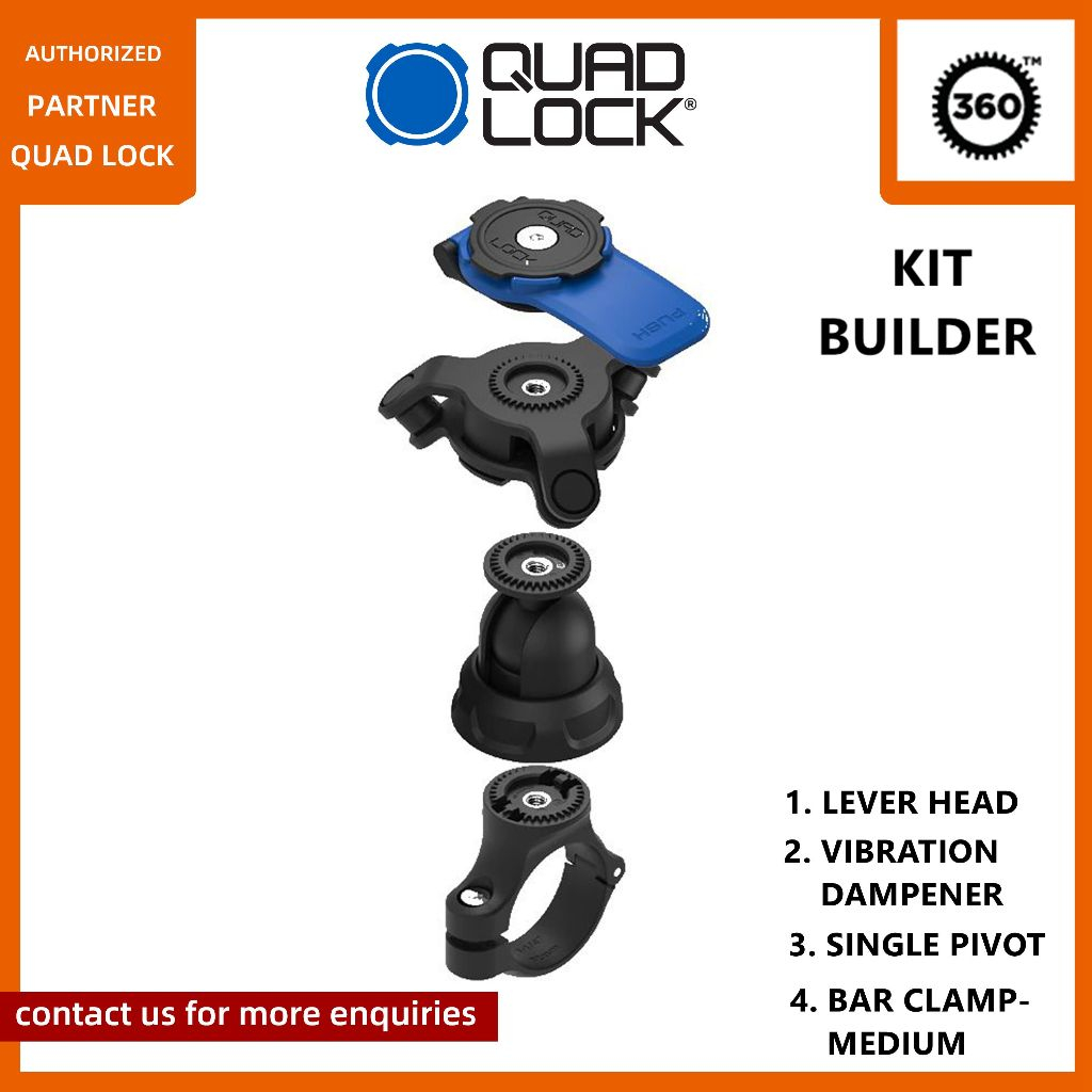 QUAD LOCK KIT BUILDER 4 ITEM LEVER HEAD and VIBRATION DAMPENER and ...
