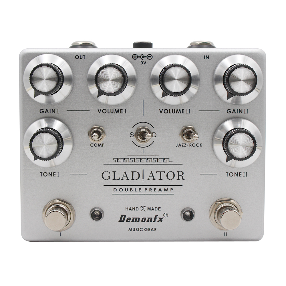 Demonfx New GLADIATOR DOUBLE PREAMP OVERDRIVE PEDAL With True Typass ...
