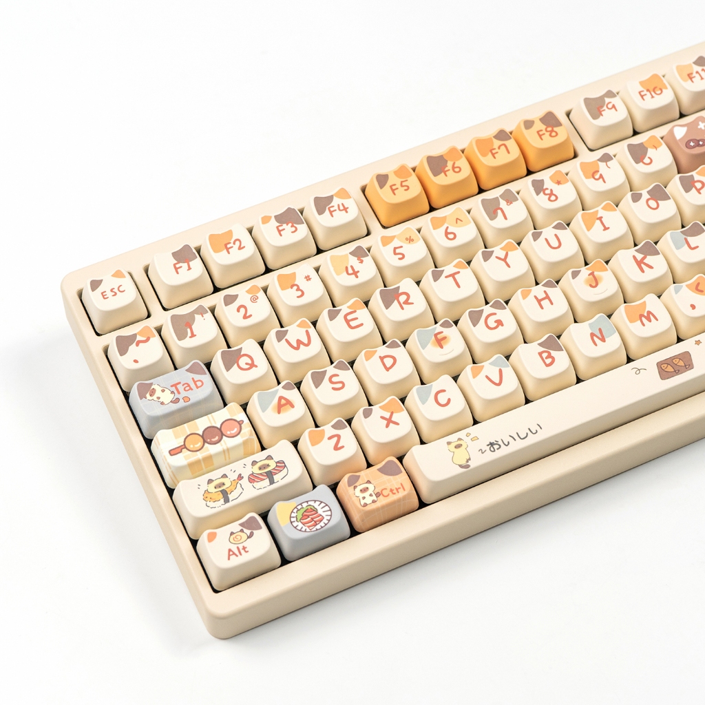 MAO Profile cat shape Keycap Cute PBT keycaps set for Mechanical ...