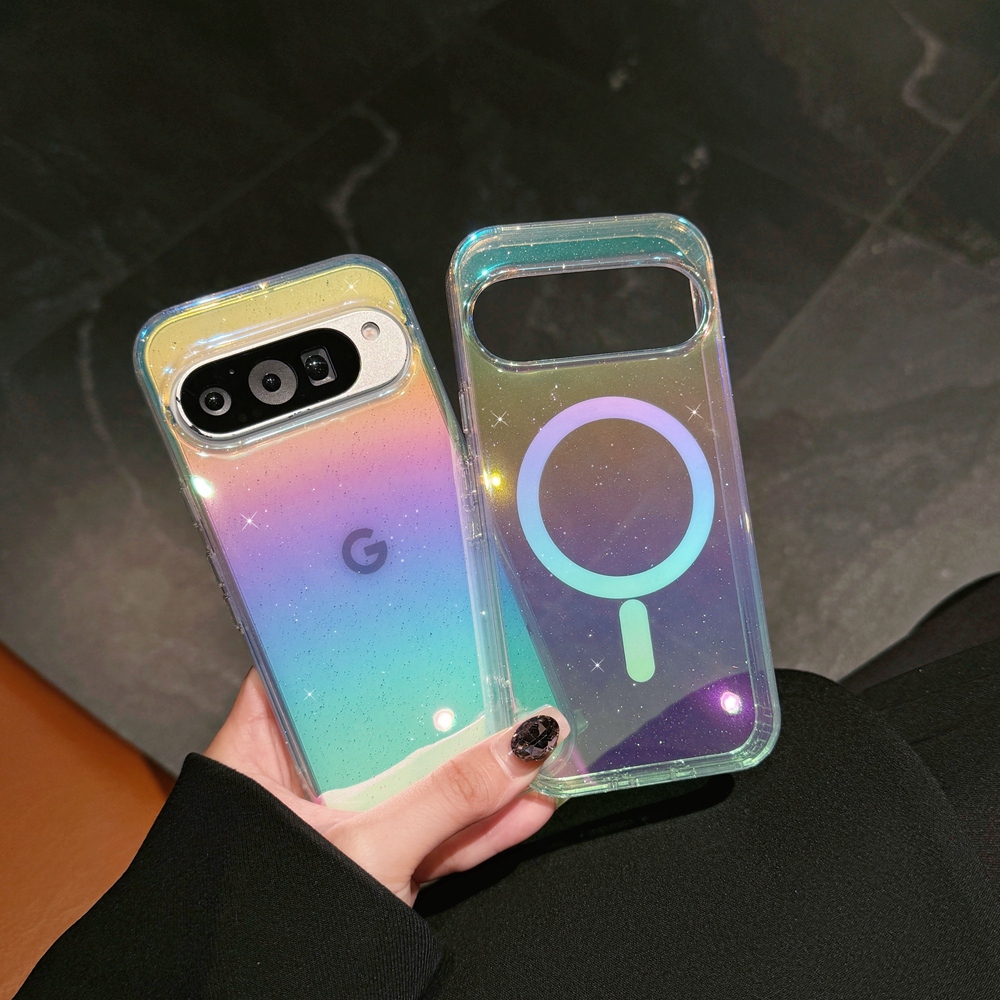 Gradient Color Clear Bling Powder Phone Case For Google Pixel 9 10 Pro ...