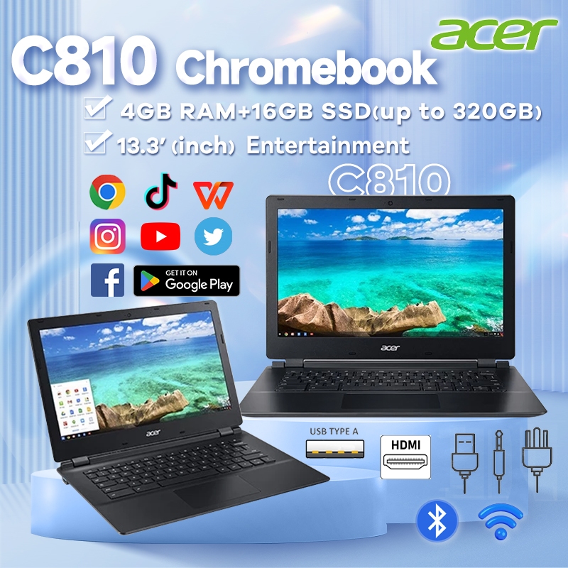 Acer C810 Chromebook laptop｜4GB RAM + 16GB SSD｜320GB｜learning light ...