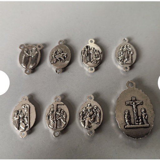 Our Lady of Sorrows Rosary Center Set - Catholic Metal DIY Jewelry ...