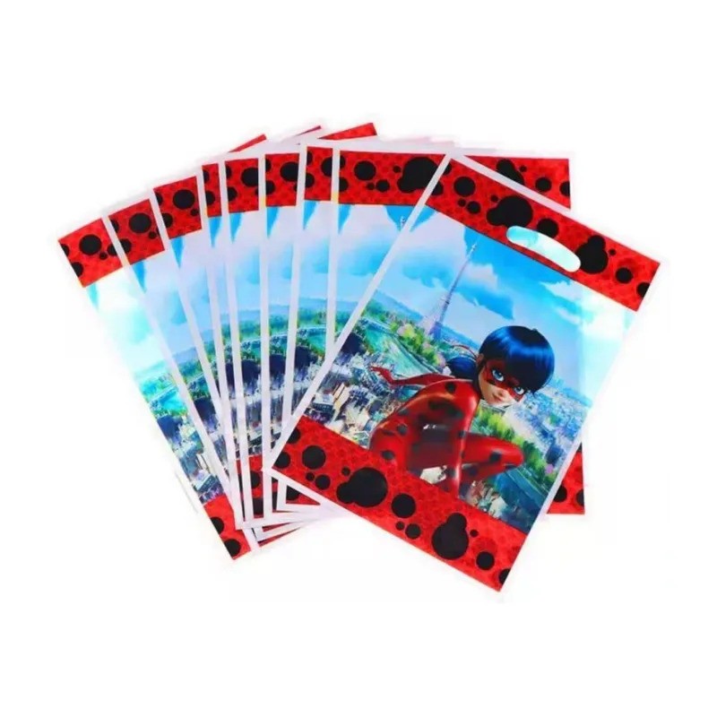 Miraculous Ladybug Birthday Party Gift Bags Plastic Candy Bag Boy Loot ...