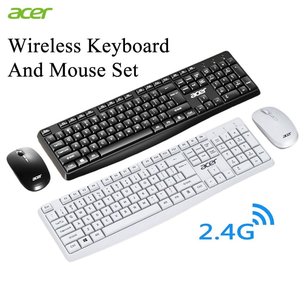 Acer Wireless Keyboard and Mouse Set 2.4G USB Wireless Connection Full ...