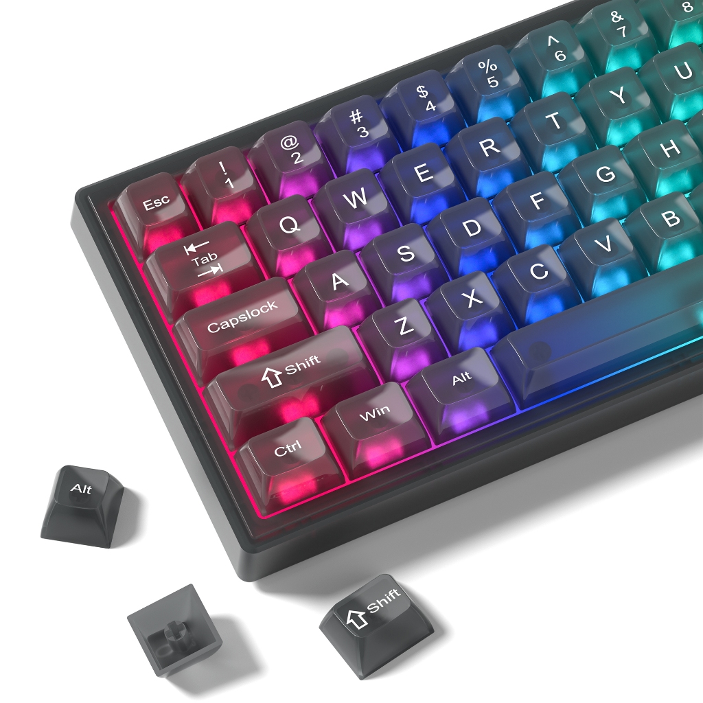 Transparent Matte Pink 115 Keys MDA Profile Keycaps Set for Cherry MX ...