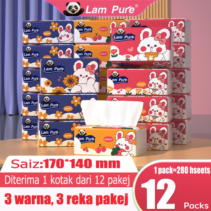 [12 PACKS] LamPure Cute Tissue Taper Comfortable Tissue For Large Bags ...