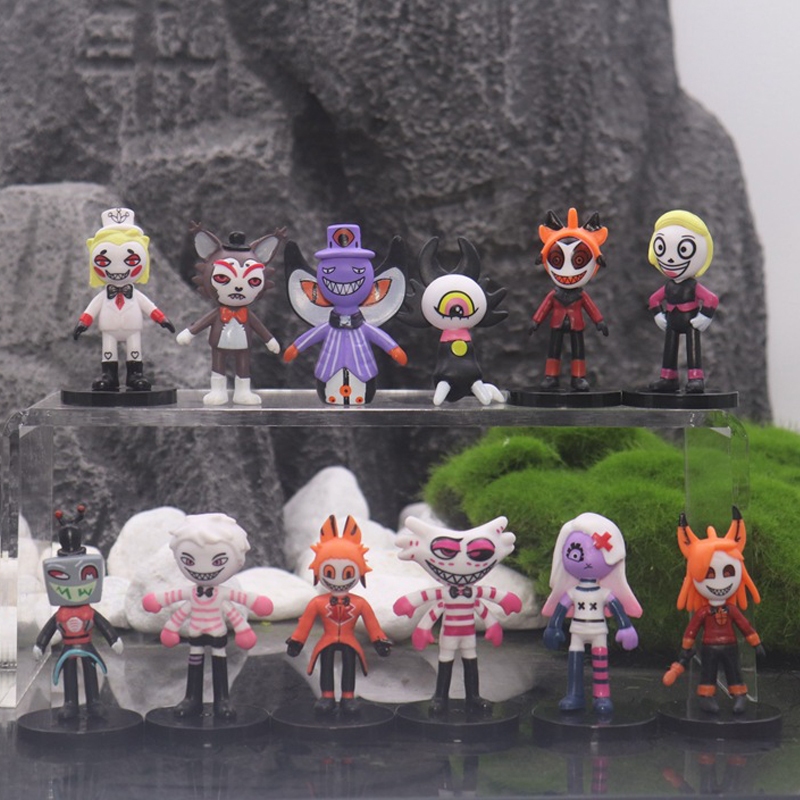 12Pcs/Set 6-8cm Anime Hazbin Hotel Helluva Boss Bilitzo Lucifer Charlie ...