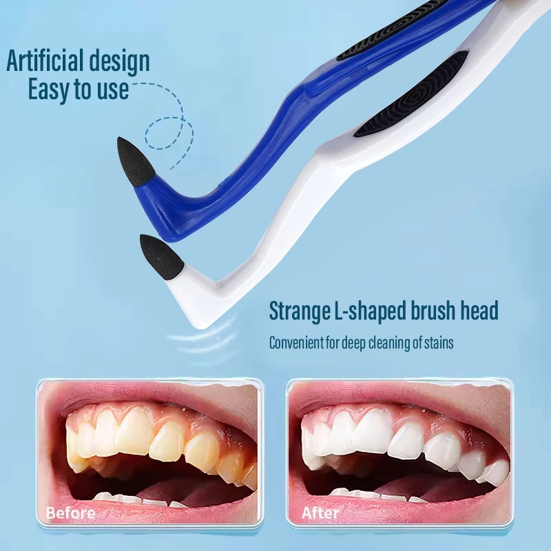 5Pcs Tooth Stain Cleaning Brush Tooth Stain Eraser Sponge L Shape Teeth ...