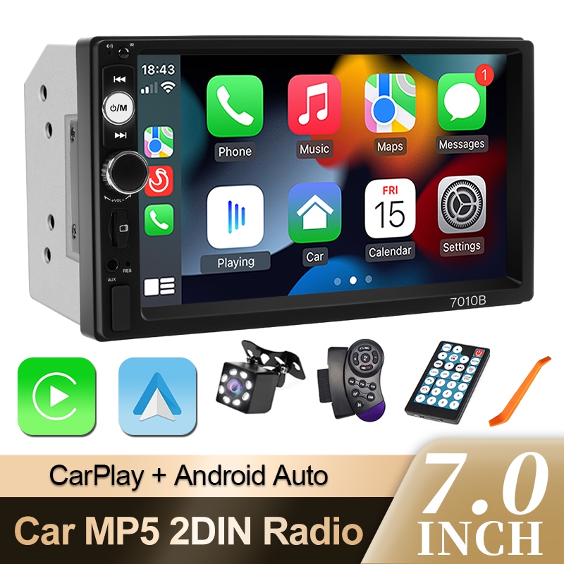 Car radio Central Multimedia 2 Din Carplay Android Auto 7 inch MP5 Bluetooth USB/AUX/TF ...