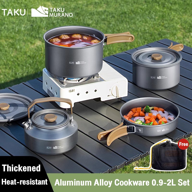 Folding Cookware set 𝘀𝗶𝗹𝗶𝗰𝗼𝗻𝗲 𝗮𝗻𝘁𝗶-𝘀𝗰𝗮𝗹𝗱𝗶𝗻𝗴 Camping Cooking set mini ...