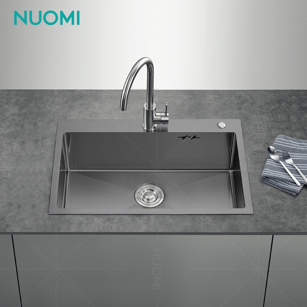NUOMI BUCK Grey Basin Multifunctional Waterfall Design Stainless Steel ...