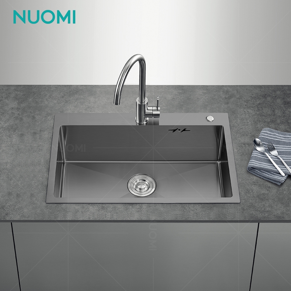 NUOMI Waterfall Stainless Steel Large Smart Sink Single Bowl Undermount ...