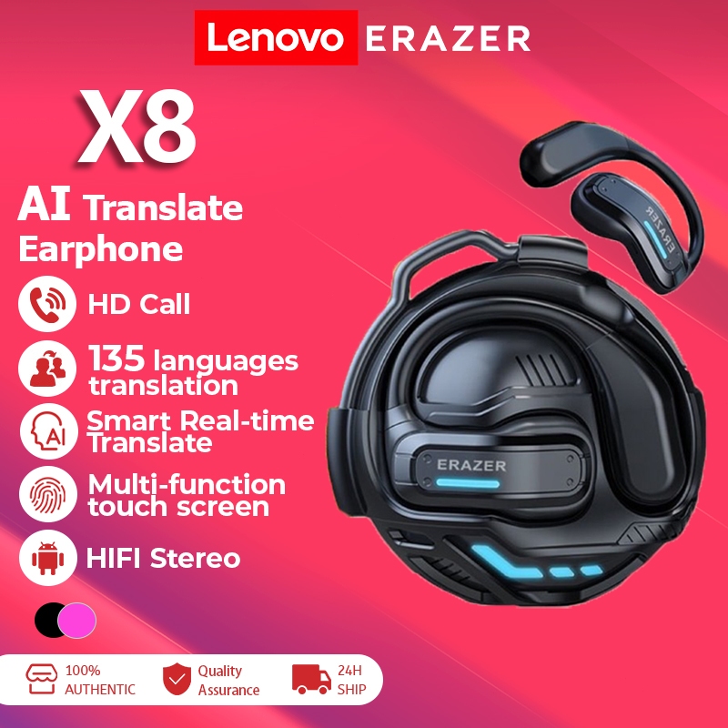 Lenovo ERAZER X8 AI languages translate Earphones OWS Bluetooth ...