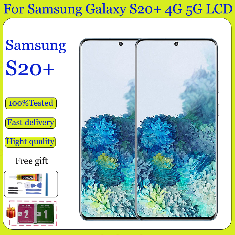 Original AMOLED Samsung Galaxy S20+ S20 Plus 4G 5G LCD Display Touch Screen With Frame ...