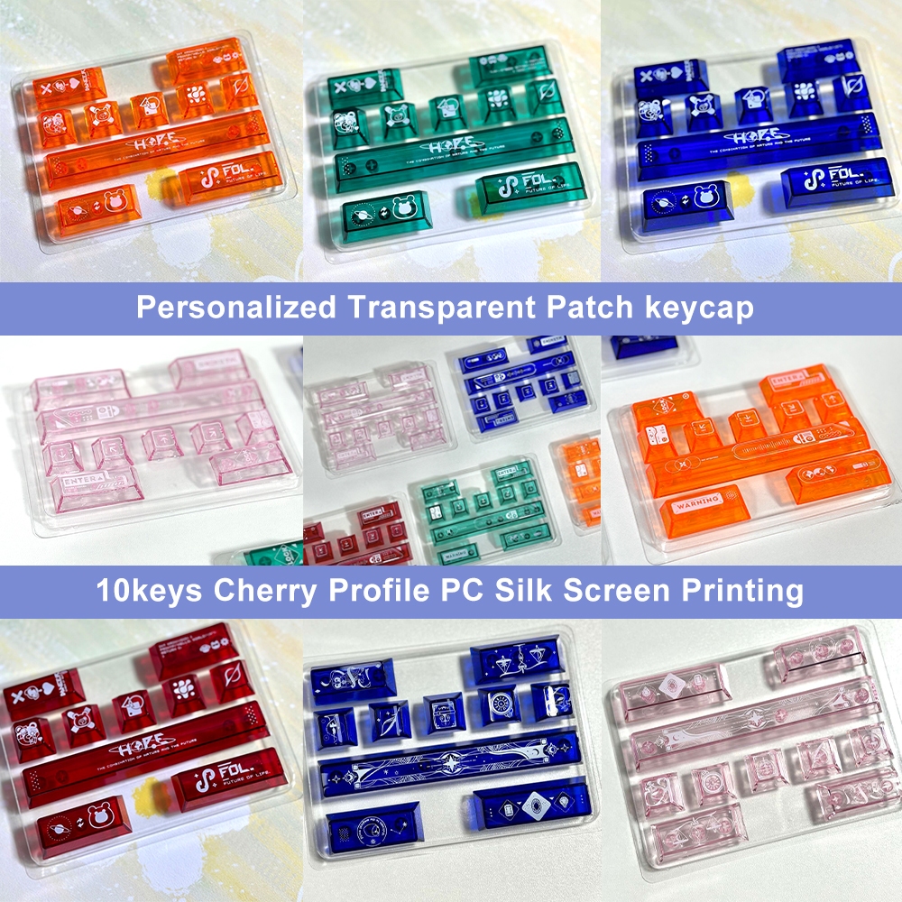 Personalized Transparent Patch keycaps 10keys Cherry Profile PC ...