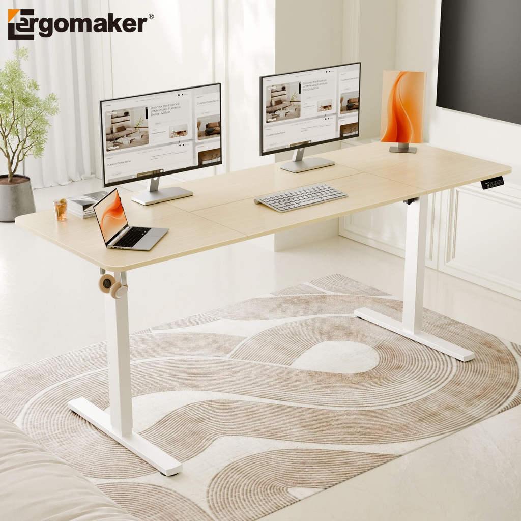 Ergomaker Electric Adjustable Desk 170cm Office Standing Desk Smart Lifting Computer Table Meja ...