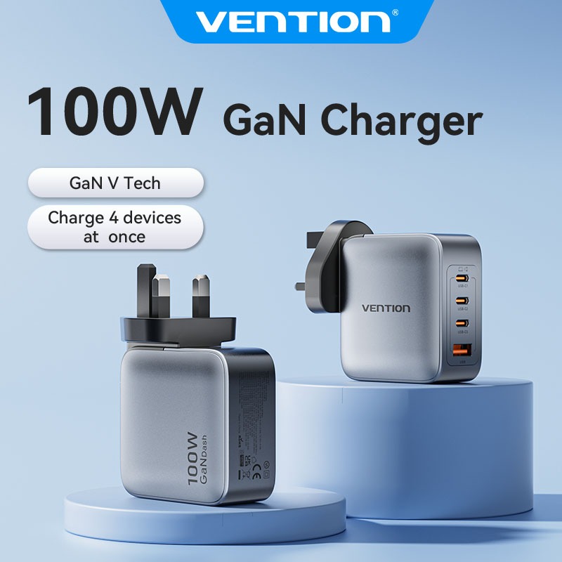 Vention 100W GaN Charger 4-Port USB-C&A Fast Charging PD for MacBook ...